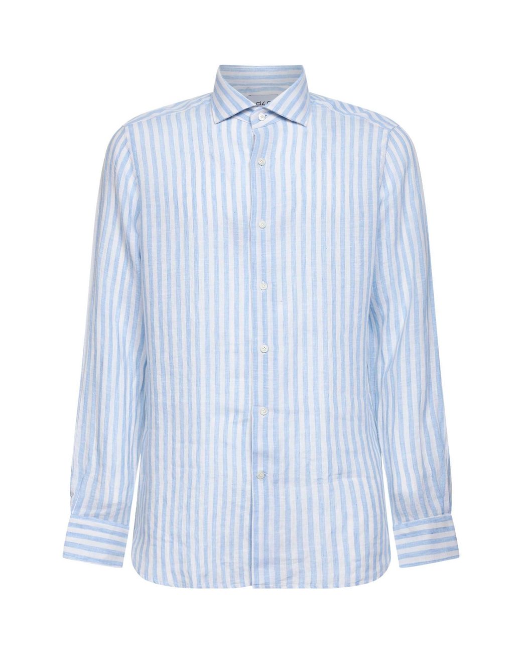 D 40 Light And Striped Linen Shirt in Blue for Men | Lyst