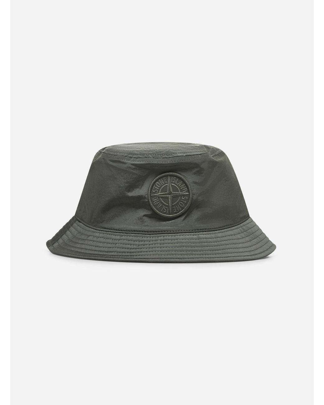 Stone Island Green Nylon Metal Bucket Hat for Men | Lyst