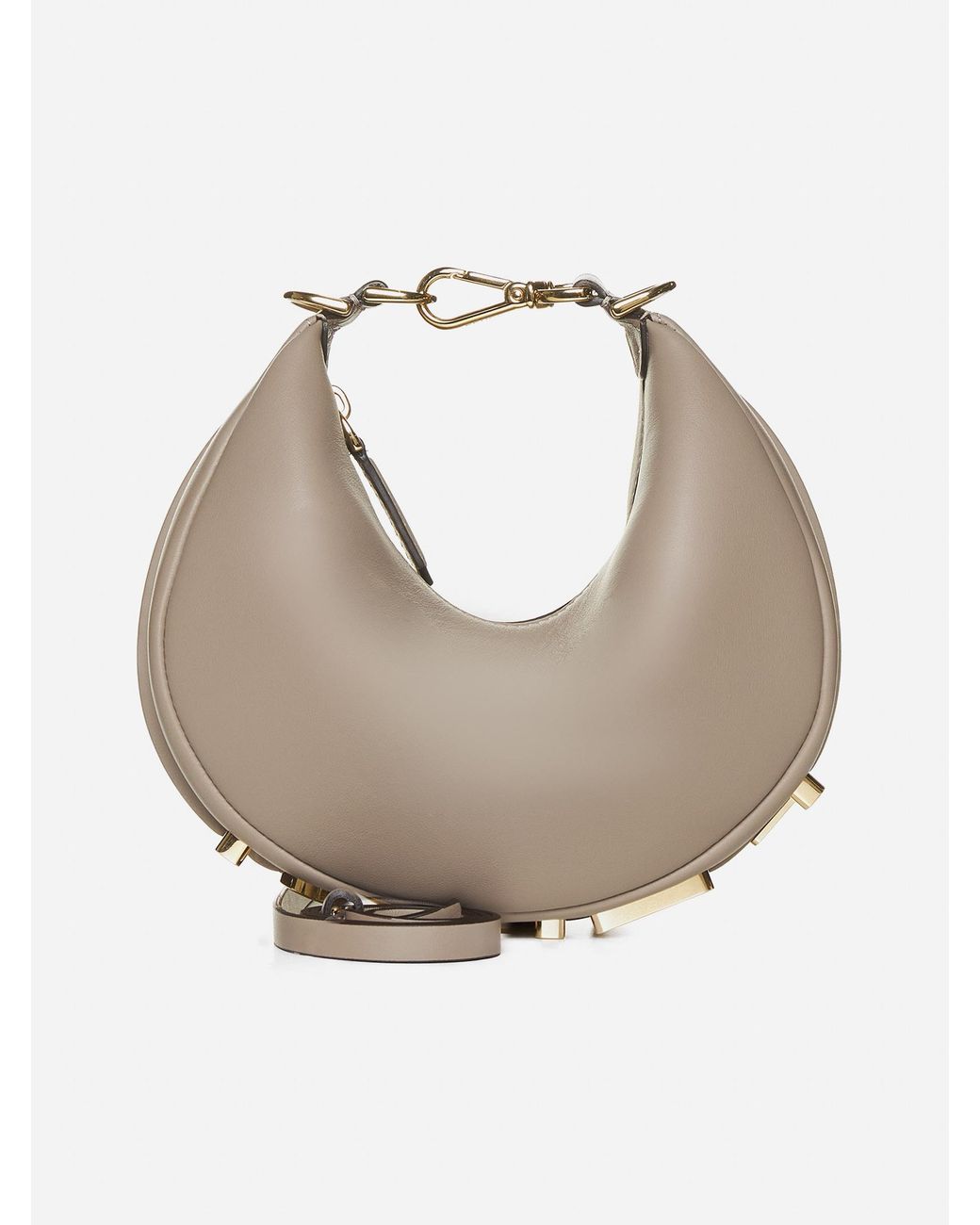 Fendi Graphy Mini Leather Bag in White | Lyst