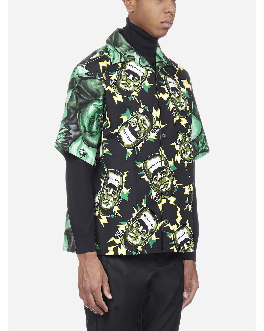 prada--Mix-prints-Cotton-Shirt prada--Mix-prints-Cotton-Shirt
