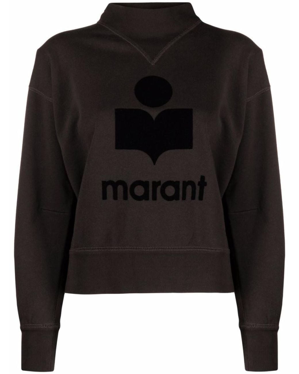 Isabel Marant Moby Sweatshirt With Logo And High Neck in Black | Lyst