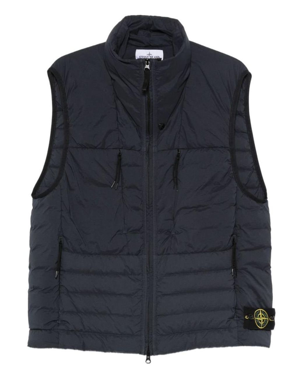 Stone Island Quilted Vest in Blue for Men | Lyst