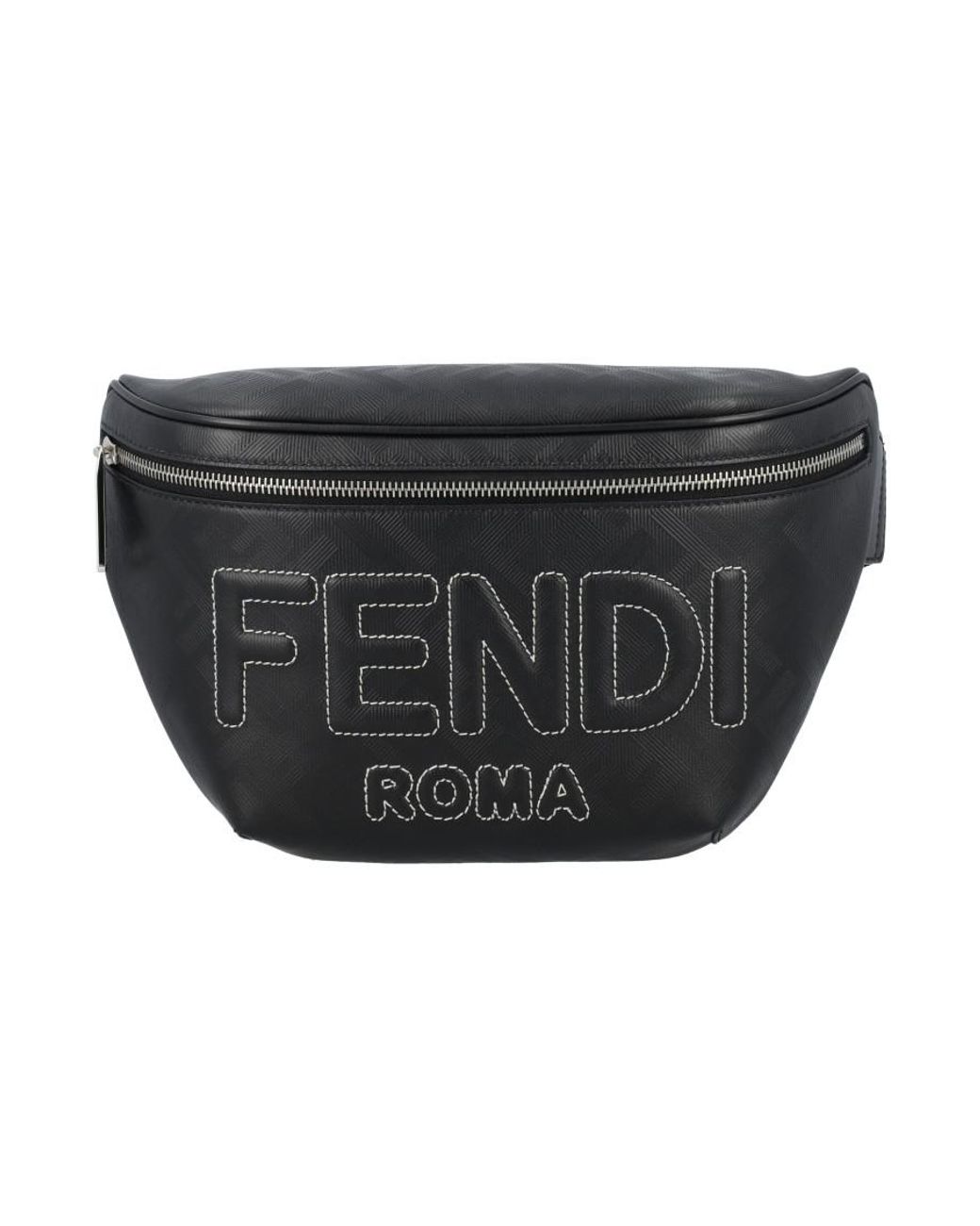 Fendi Embossed Leather Crossbody Bag in Black for Men | Lyst