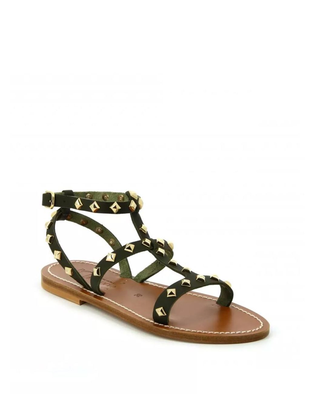 K. Jacques Rockstud Sandals in Black | Lyst