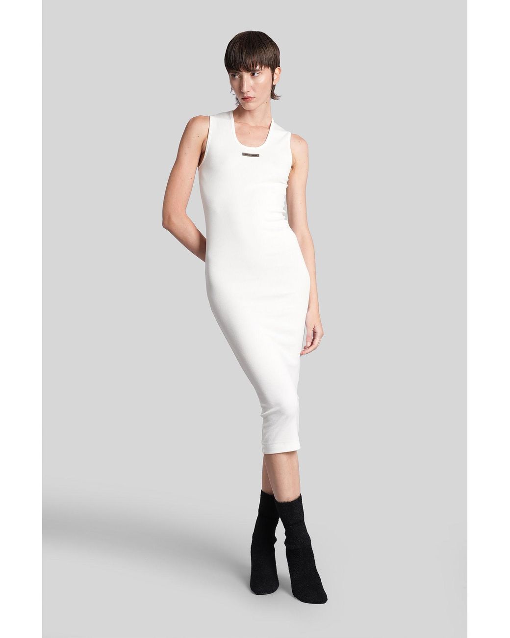 Fear Of God Long Dress In White Cotton | Lyst