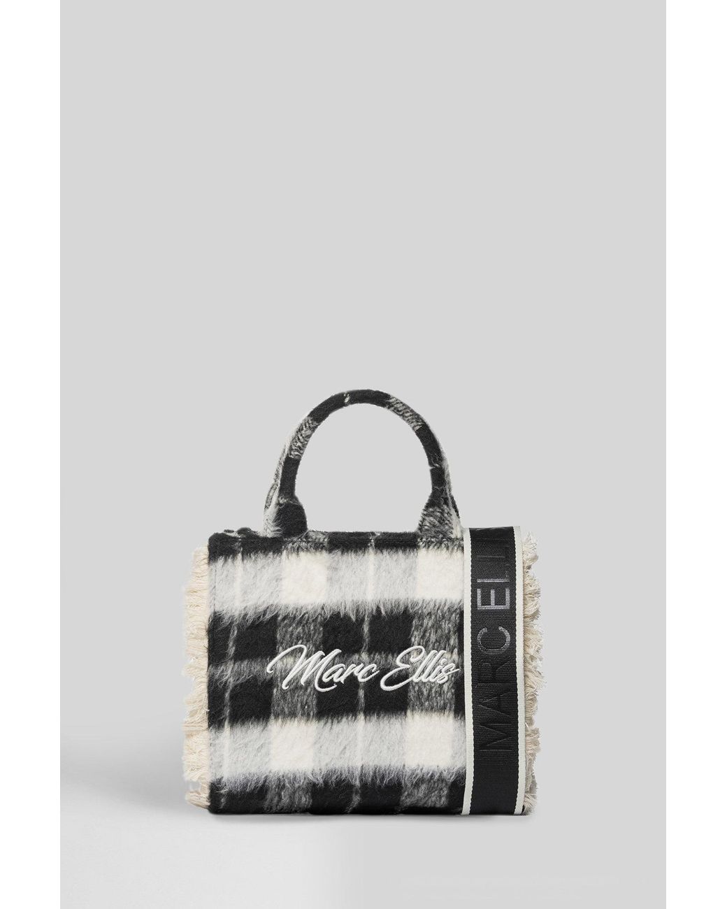 Marc Ellis Buby Check S Shoulder Bag In Black Wool in Gray | Lyst