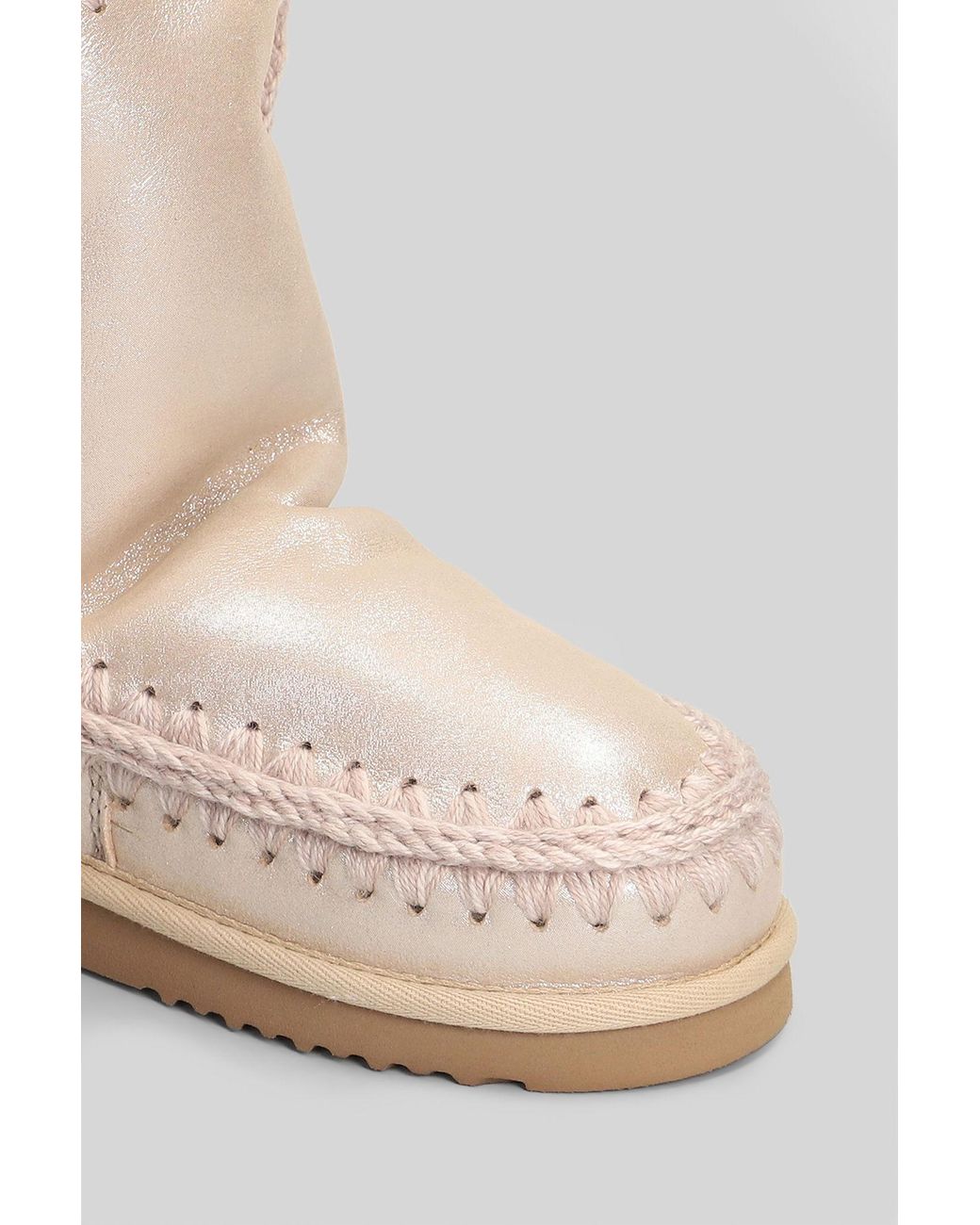 Mou Eskimo 24 Low Heels Ankle Boots In Rose-pink Glitter in Natural | Lyst
