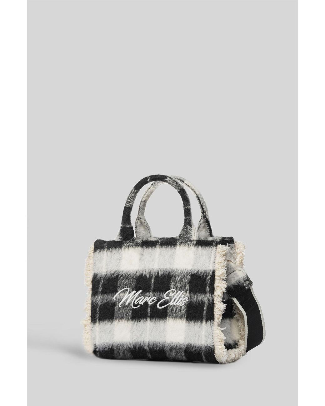 Marc Ellis Buby Check S Shoulder Bag In Black Wool in Gray | Lyst