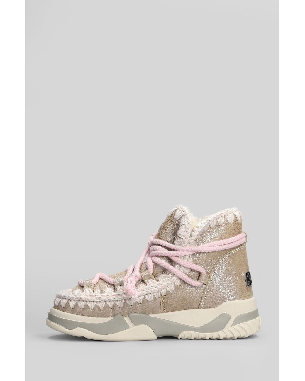 Mou Trainer 02 Scoubidoo Sneakers In Beige Leather in Pink | Lyst