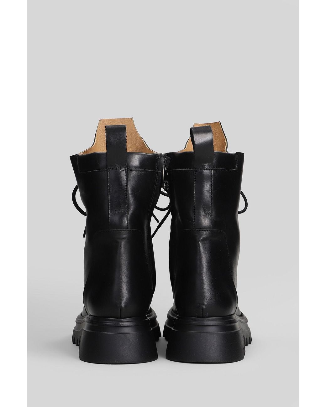 Pedro Miralles Combat Boots In Black Leather | Lyst