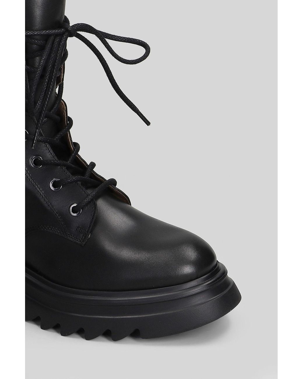 Pedro Miralles Combat Boots In Black Leather | Lyst