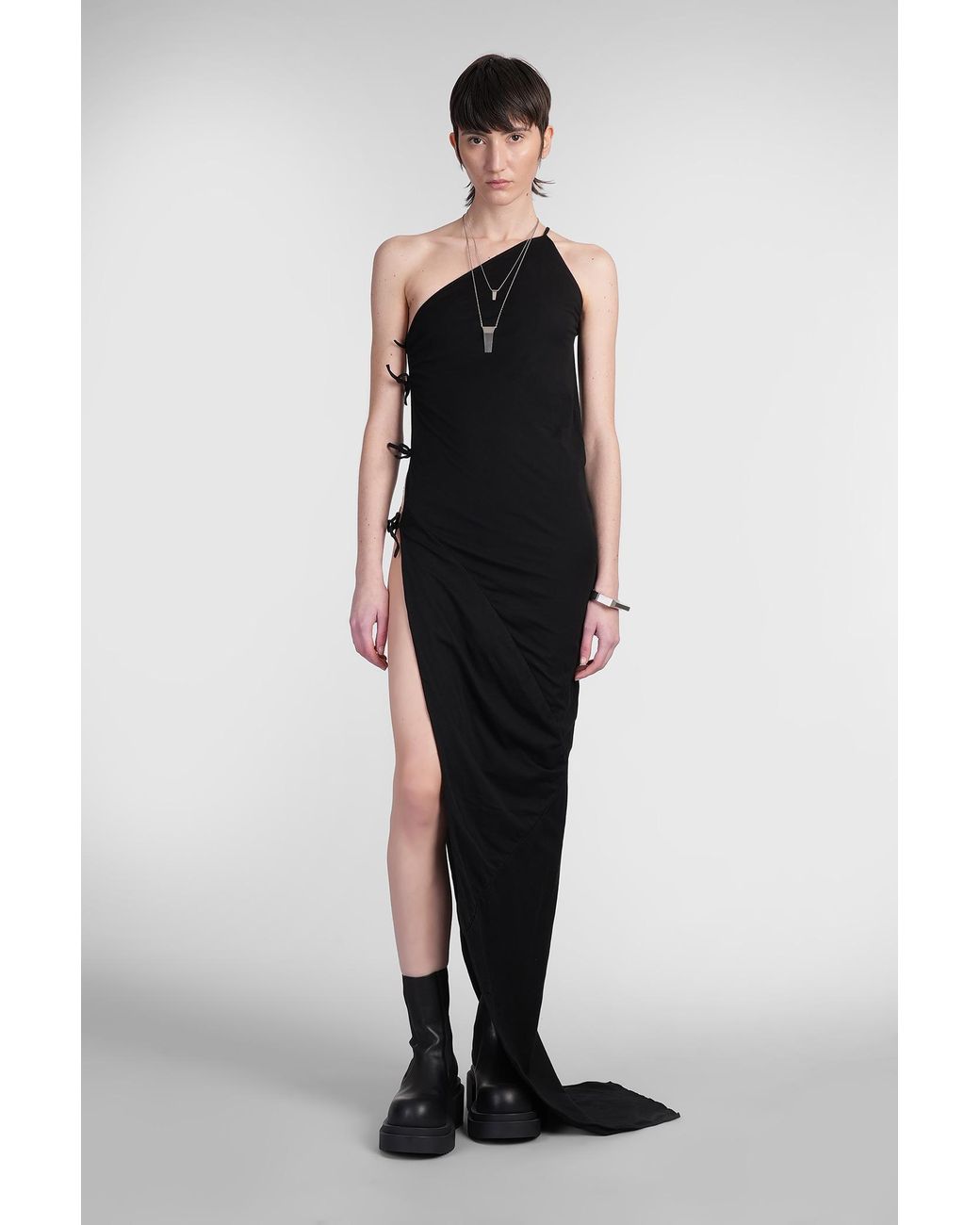 Rick Owens Taco Dress Dress Woman In Black Cotton | Lyst