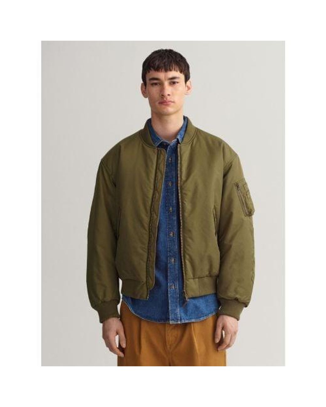 GANT Hunter Reversible Bomber Jacket in Brown for Men | Lyst UK