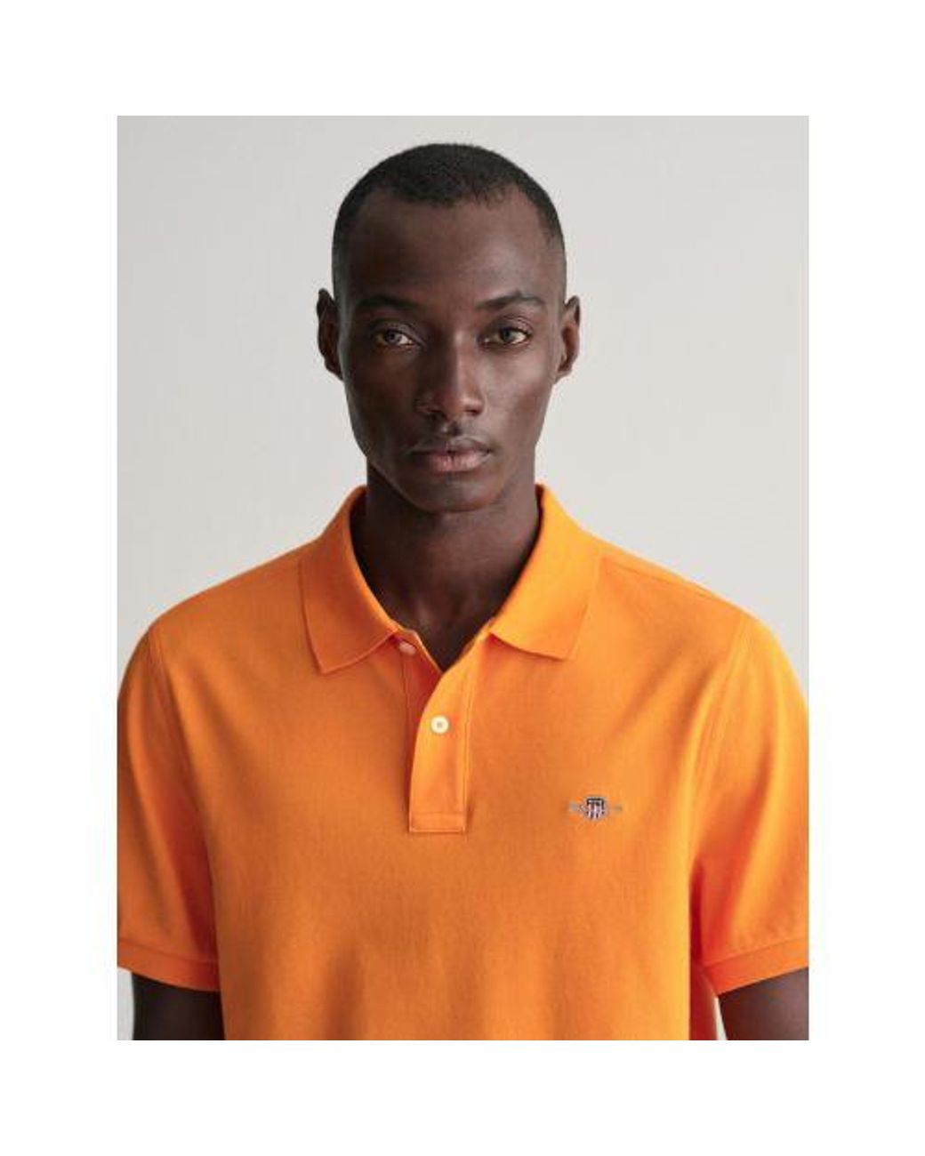 GANT Sweet Shield Logo Pique Polo Shirt in Orange for Men | Lyst UK
