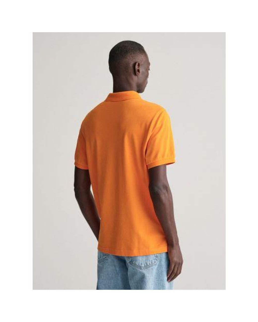 GANT Sweet Shield Logo Pique Polo Shirt in Orange for Men | Lyst UK