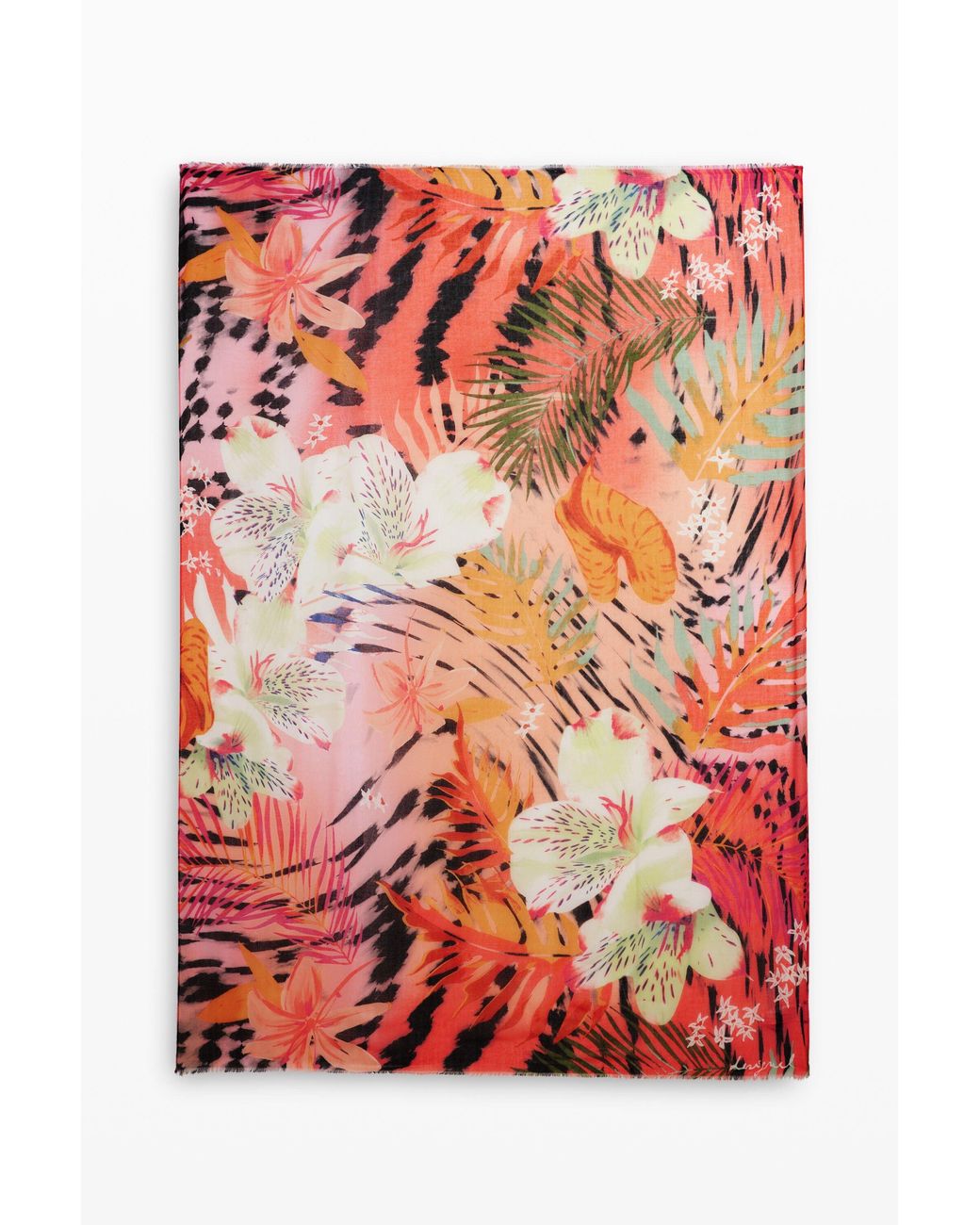 Desigual Jungle Foulard, Polyester in Red | Lyst