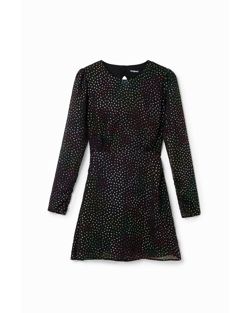 Desigual Short Glossy Cut-Out Dress, Outlet, Polyester in Black | Lyst