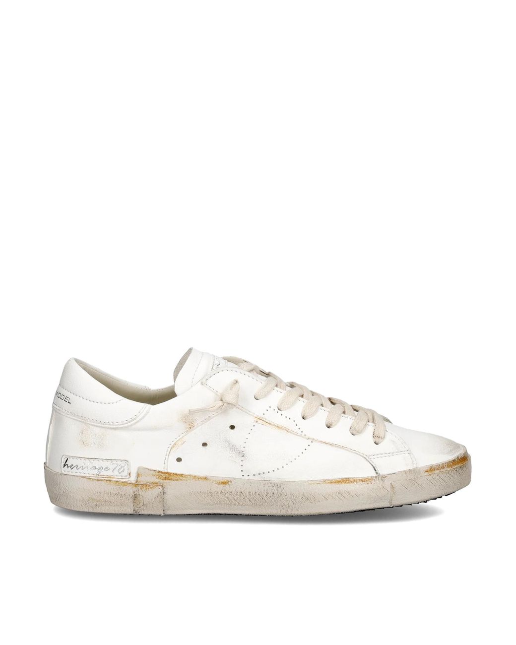 Philippe Model Prsx Low Vintage Blanc Sneakers in White for Men | Lyst
