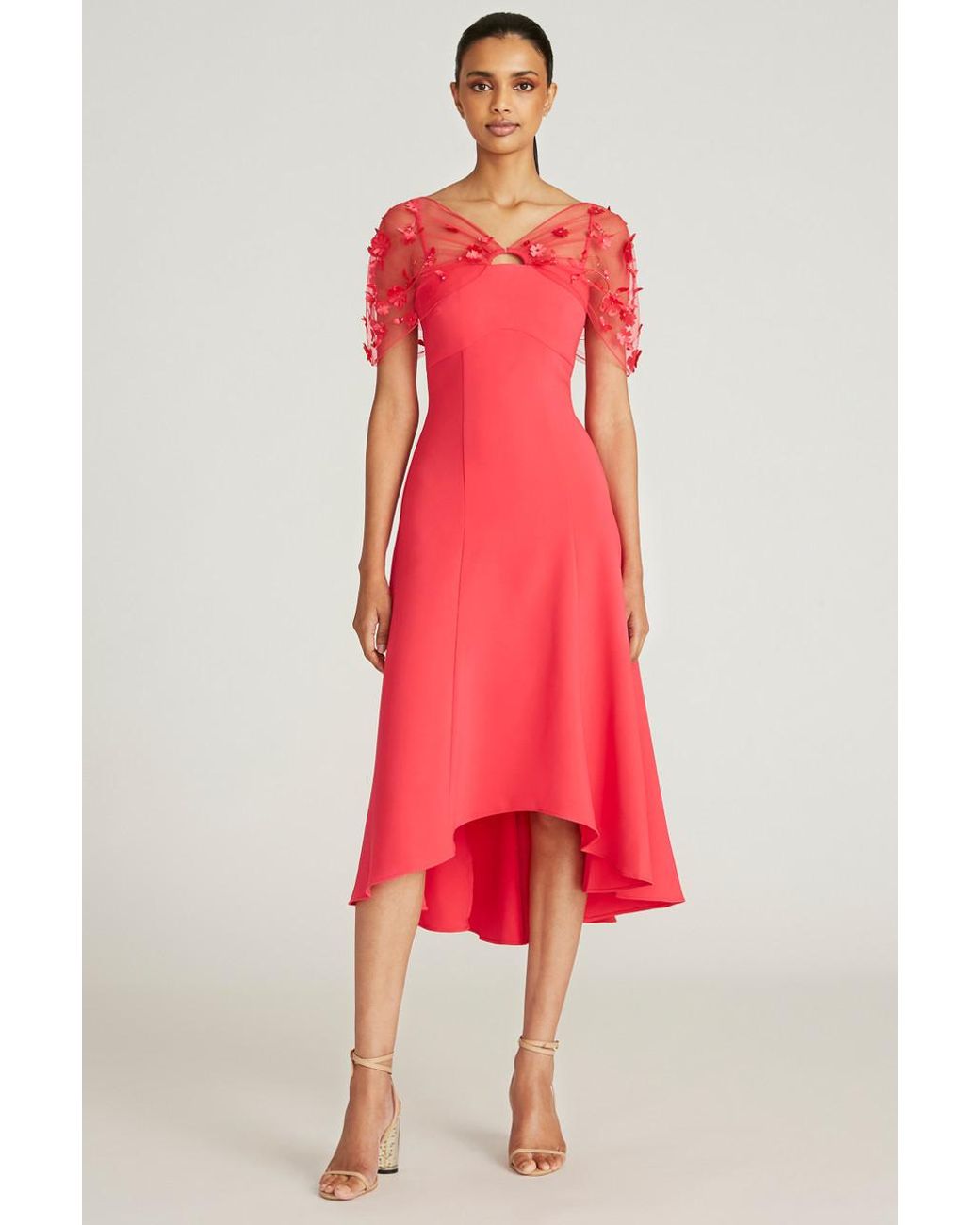 Theia Riley High Low Cocktail Dress In Red Lyst