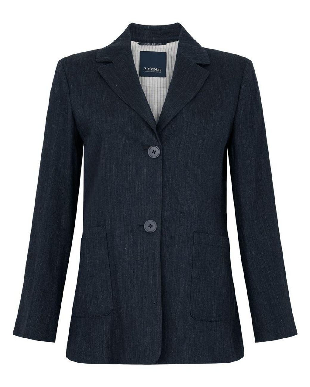 Max Mara 'Derna' Linen-Blend Jacket in Blue | Lyst
