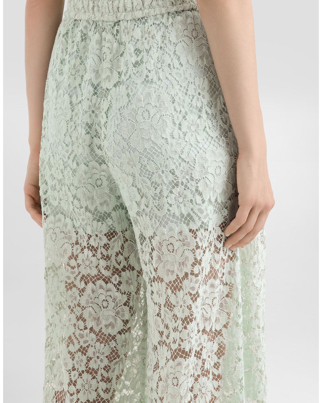 Dolce & Gabbana Lace Trousers in White | Lyst