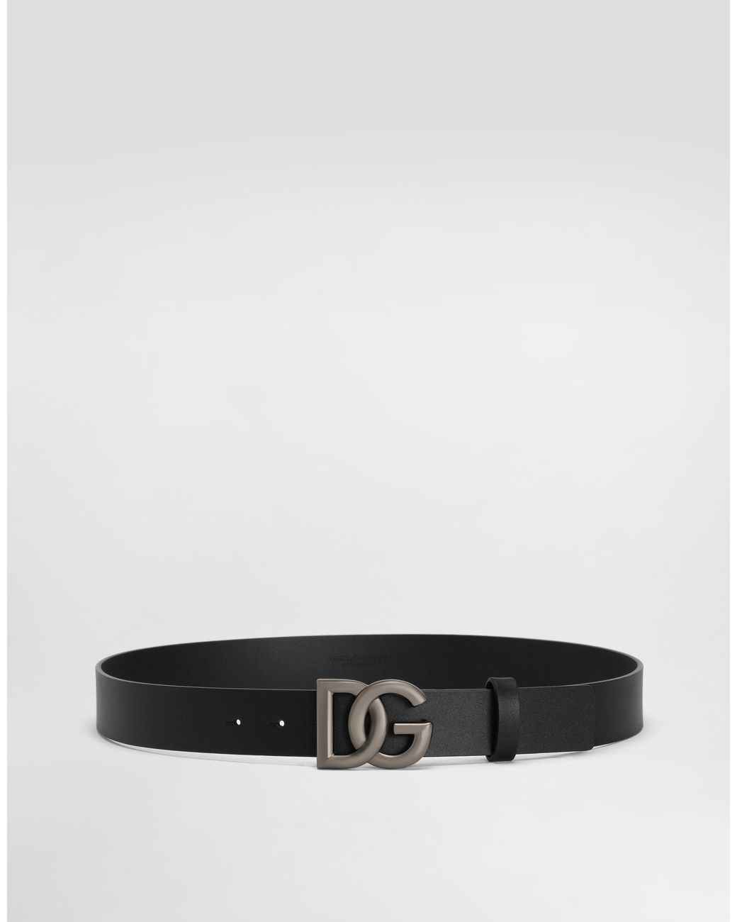 Dolce & Gabbana Leather Belt With Dg Logo in White for Men | Lyst UK