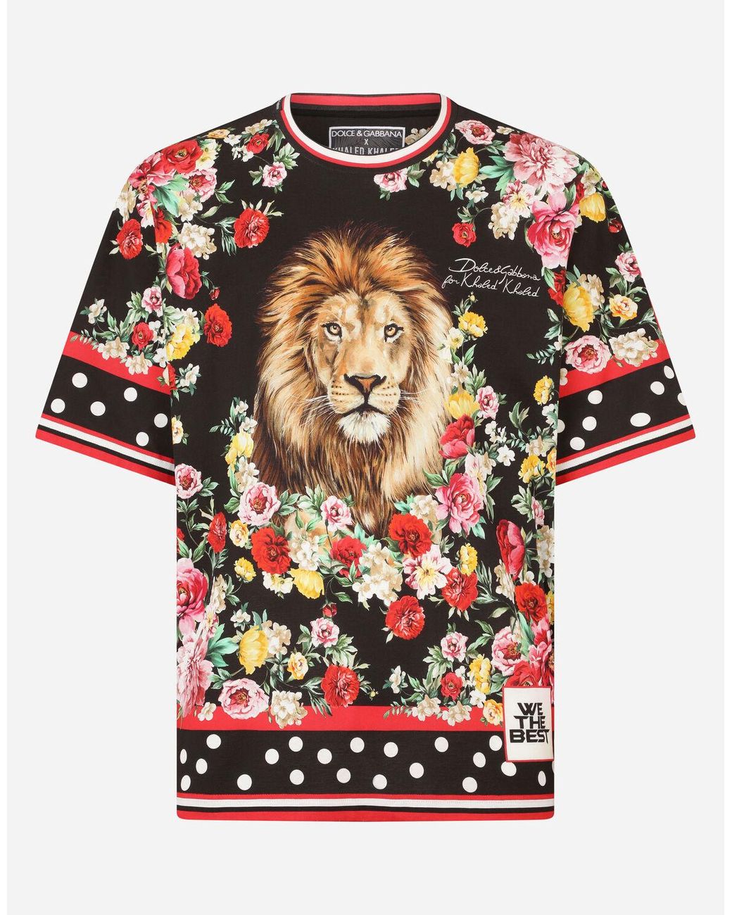 Dolce And Gabbana Cotton T Shirt With Lion Mix Print For Men Lyst