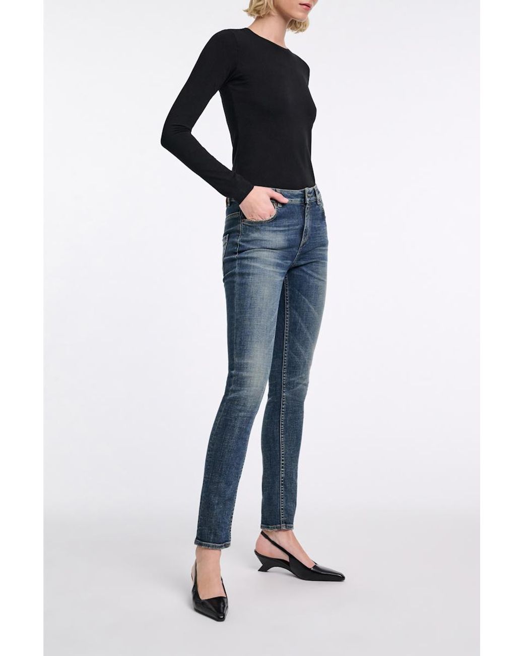 Dorothee Schumacher Slingback Graphic Contour Wedges in Black | Lyst