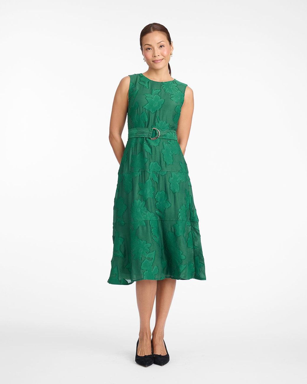Draper James Elliston Midi Dress In Jacquard in Green | Lyst