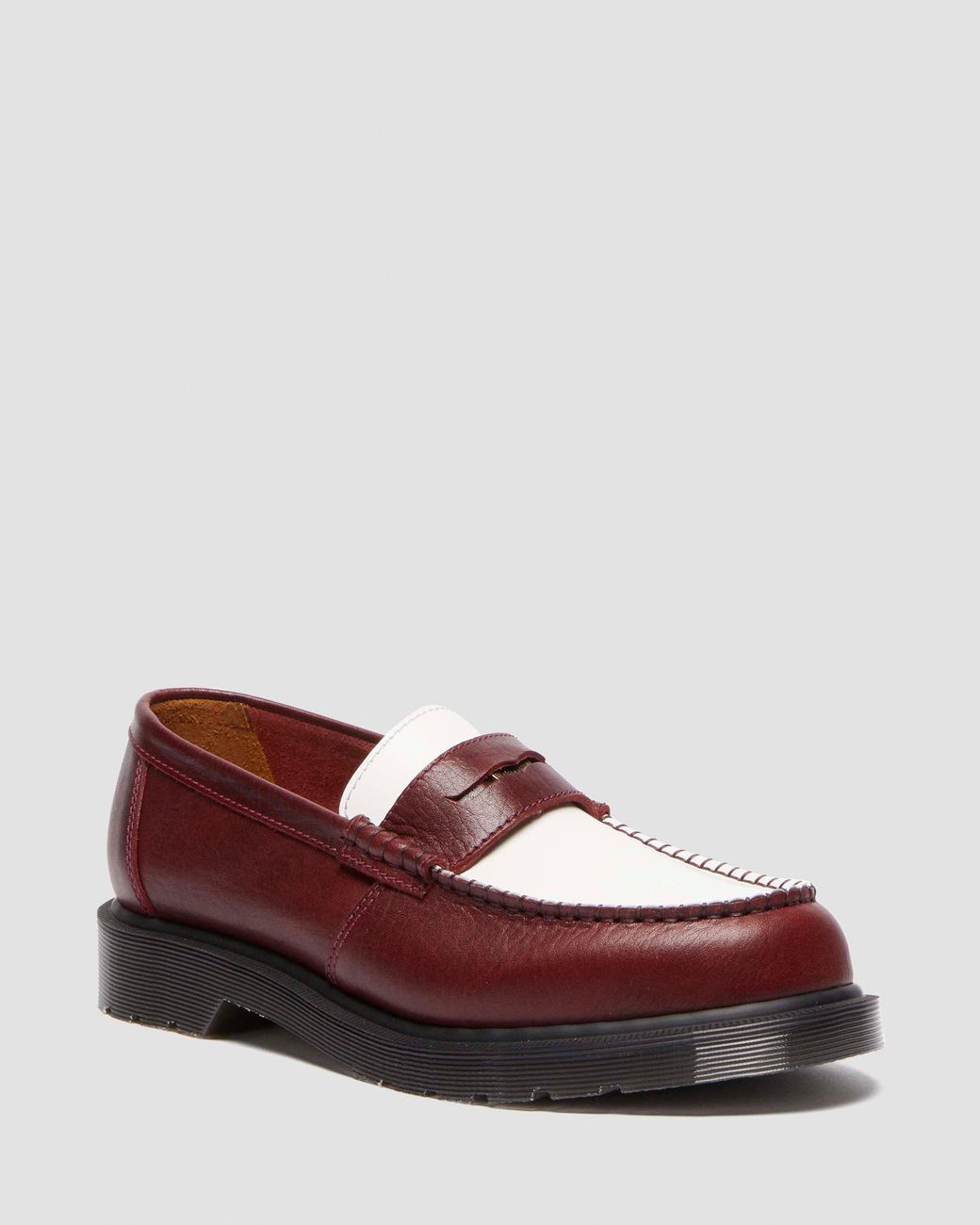 Dr. Martens Penton Made In England Two-tone Leather Loafers in Red | Lyst
