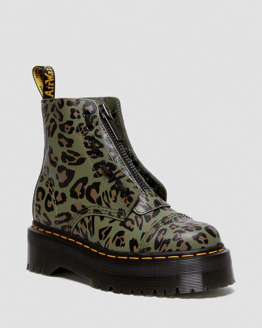 Dr. Martens Sinclair Distorted Leopard Print Platform Boots in Black ...