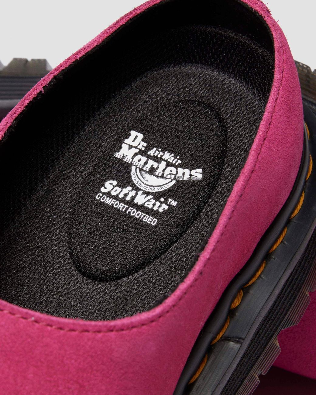 Dr. Martens Zebzag Anywair Suede Mules in Pink | Lyst