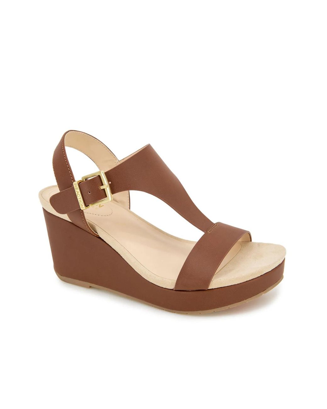 Kenneth Cole Card Wedge Sandal in Brown | Lyst