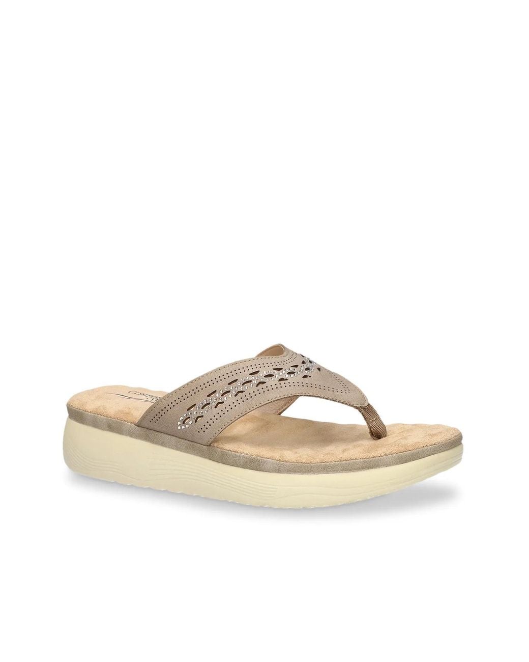 Easy Street Sonny Platform Flip Flop in Natural | Lyst