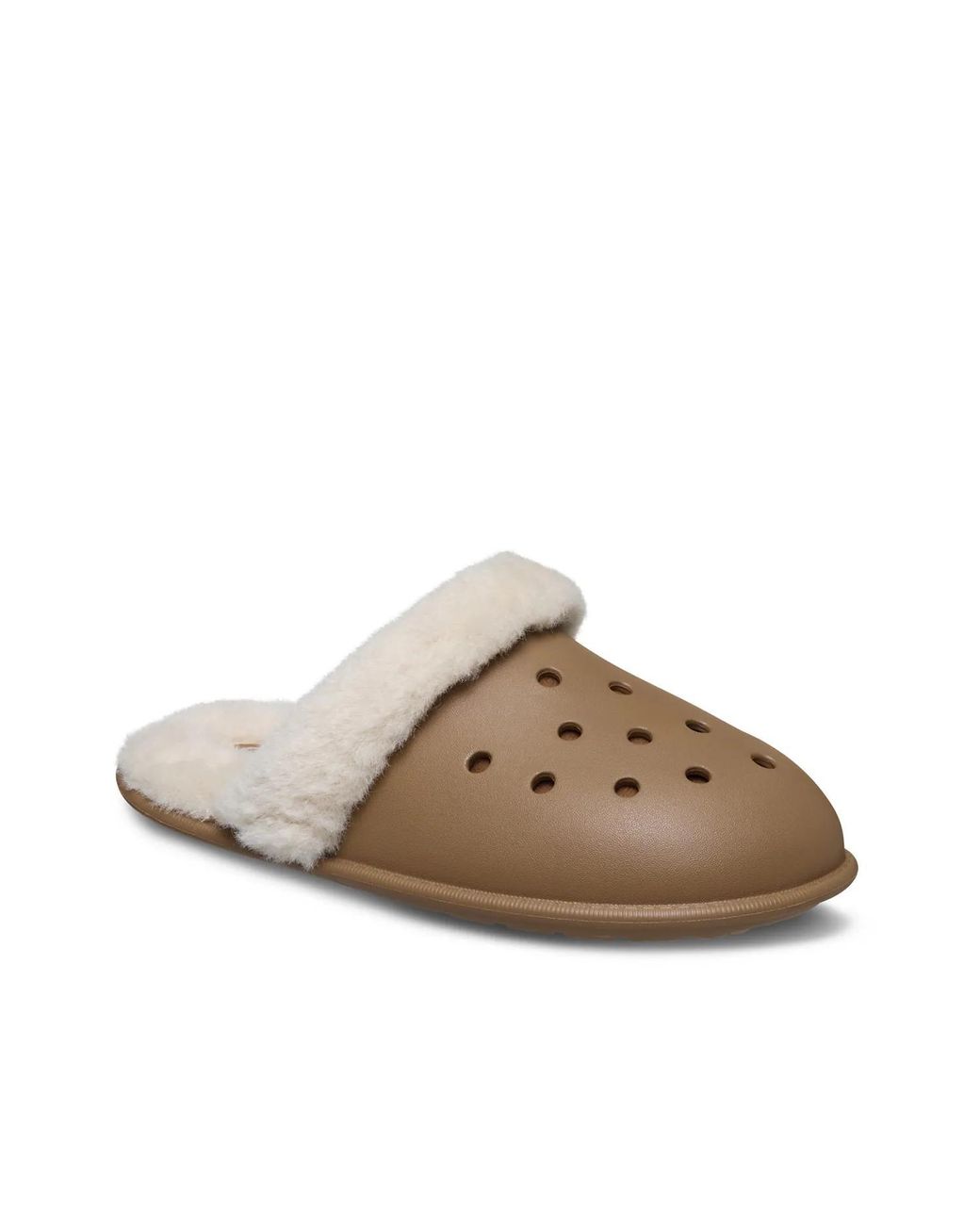 Crocs™ Classic Fuzz Scuff Slipper in Brown | Lyst