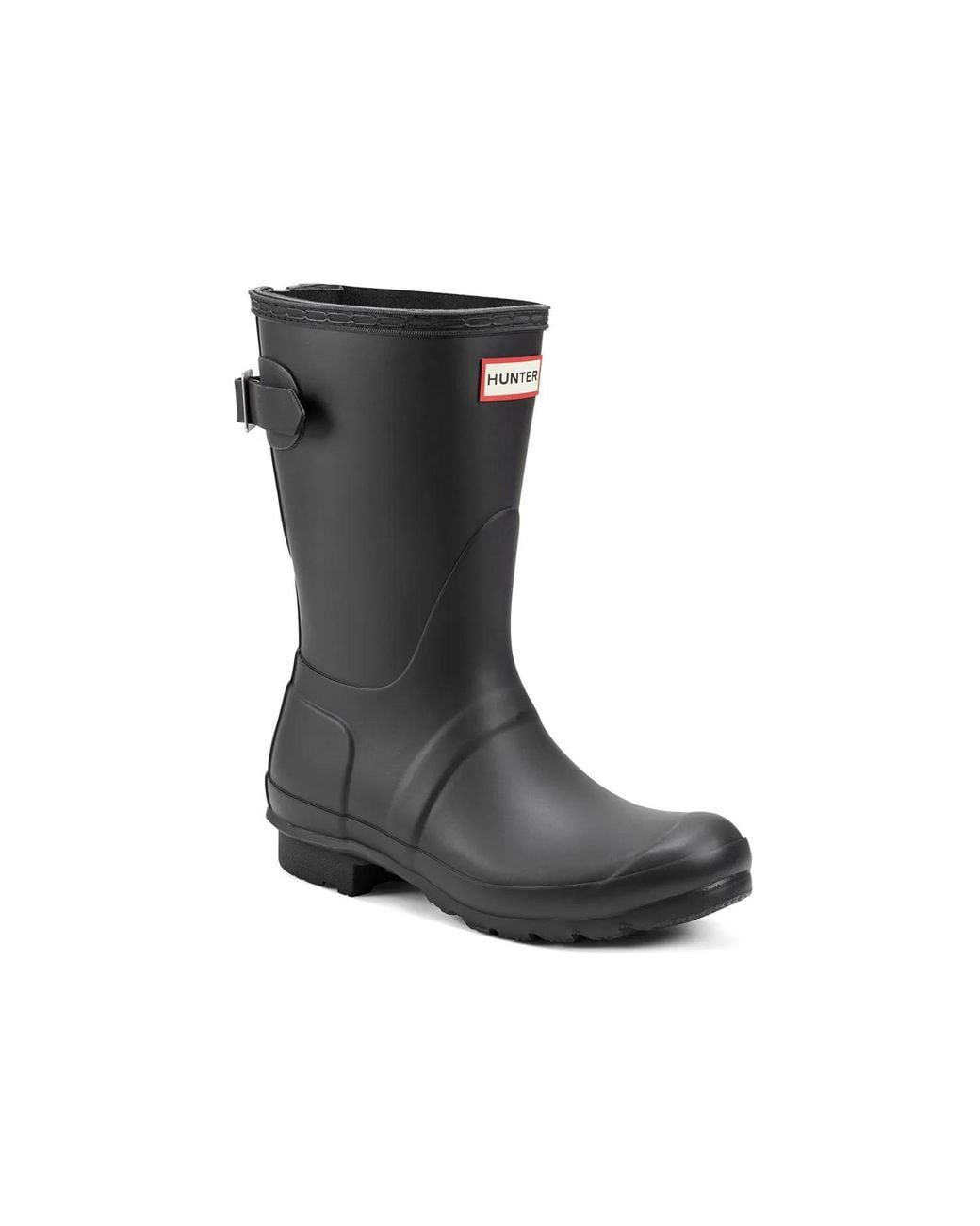 HUNTER Original Short Adjustable Rain Boot in Black | Lyst