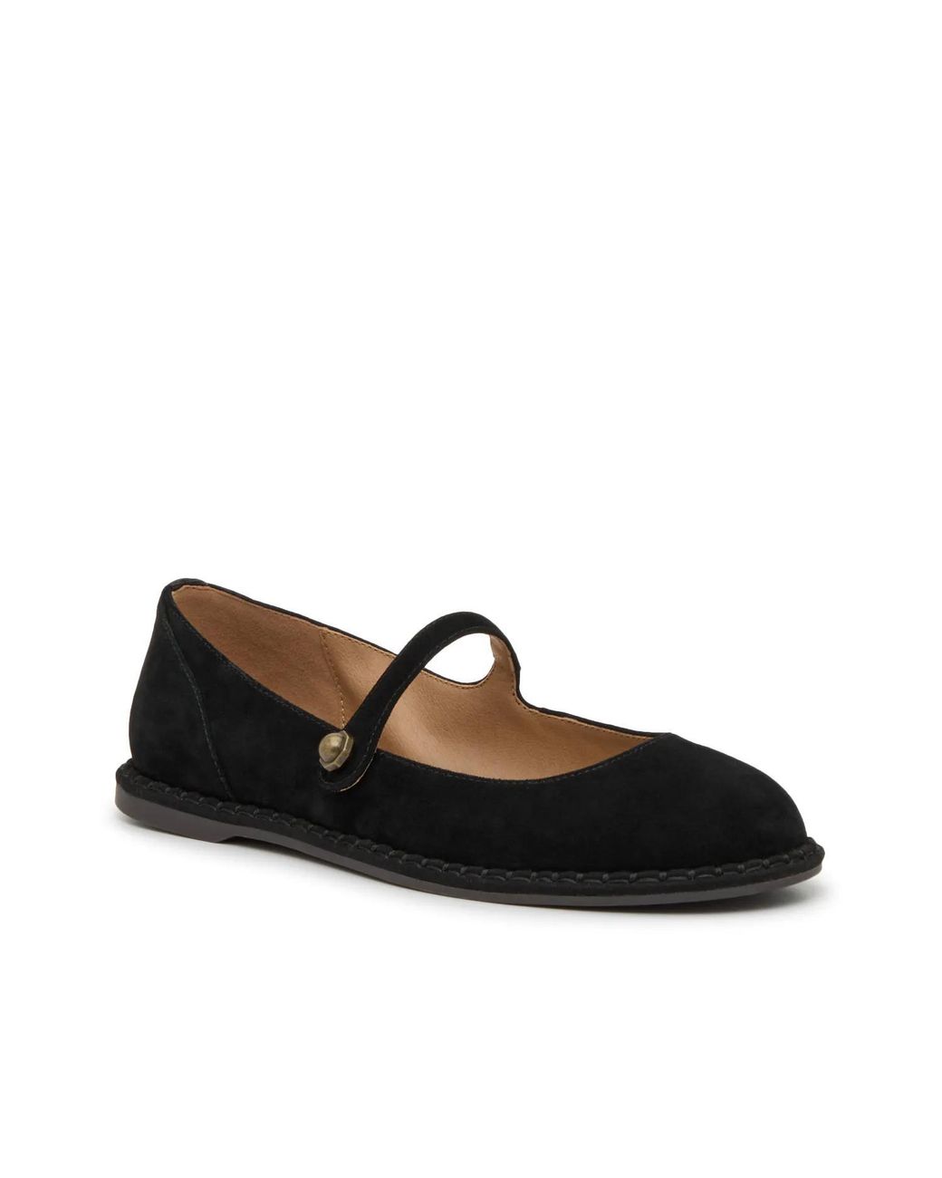 Crown Vintage Famela Mary Jane Flat in Black | Lyst