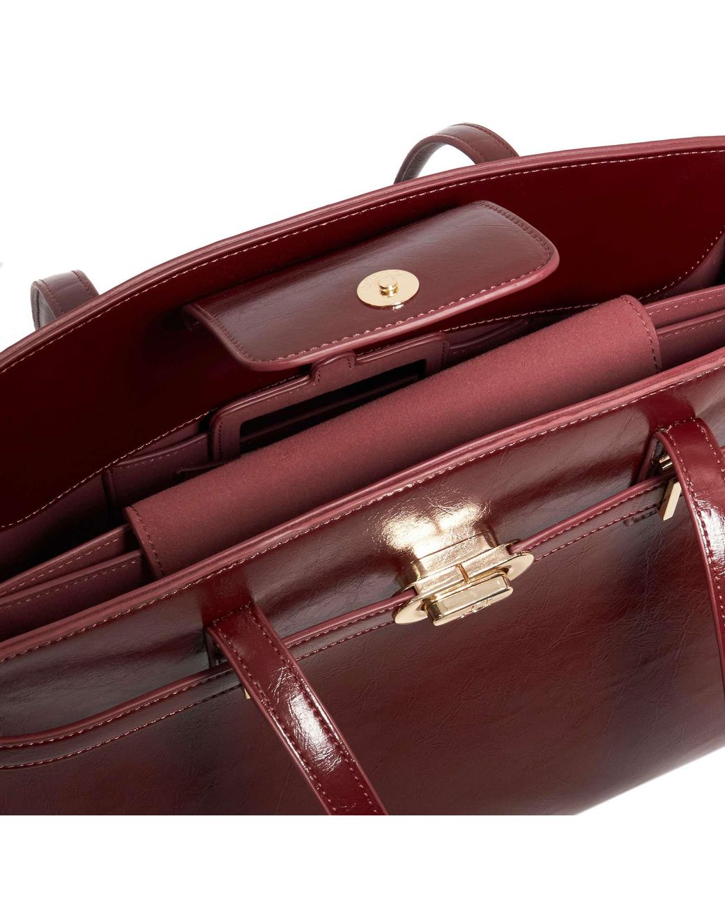 Dune Define Long Handle Leather Shoulder Bag in Purple | Lyst UK