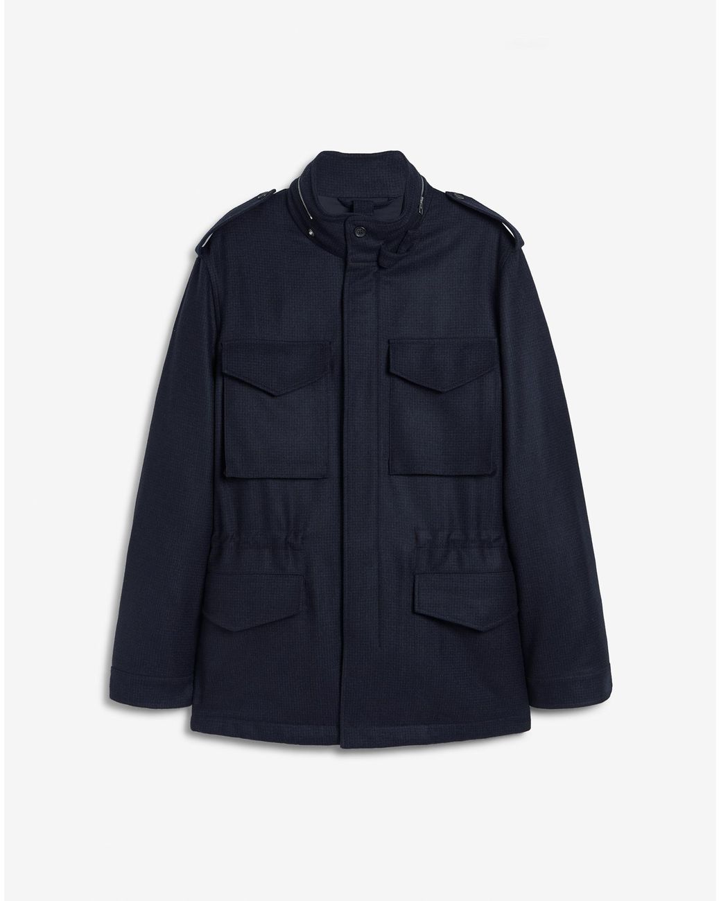 dunhill Luxury Wool Check Field Jacket With Detachable Liner in Blue ...