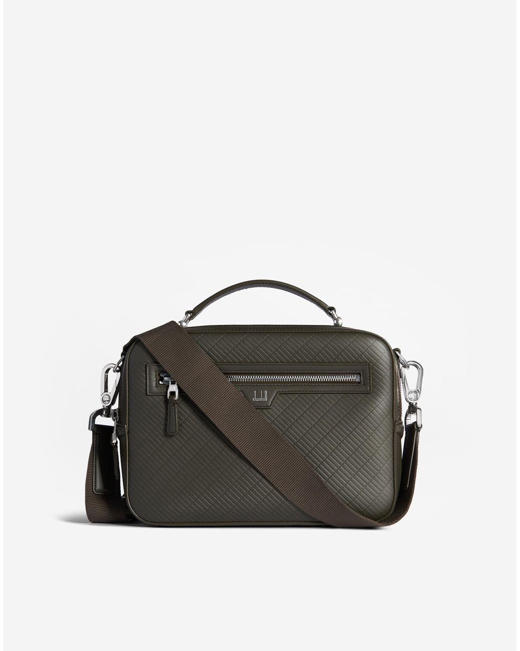 dunhill Luxury Leather Contour Top Handle Messenger Bag in Black for ...