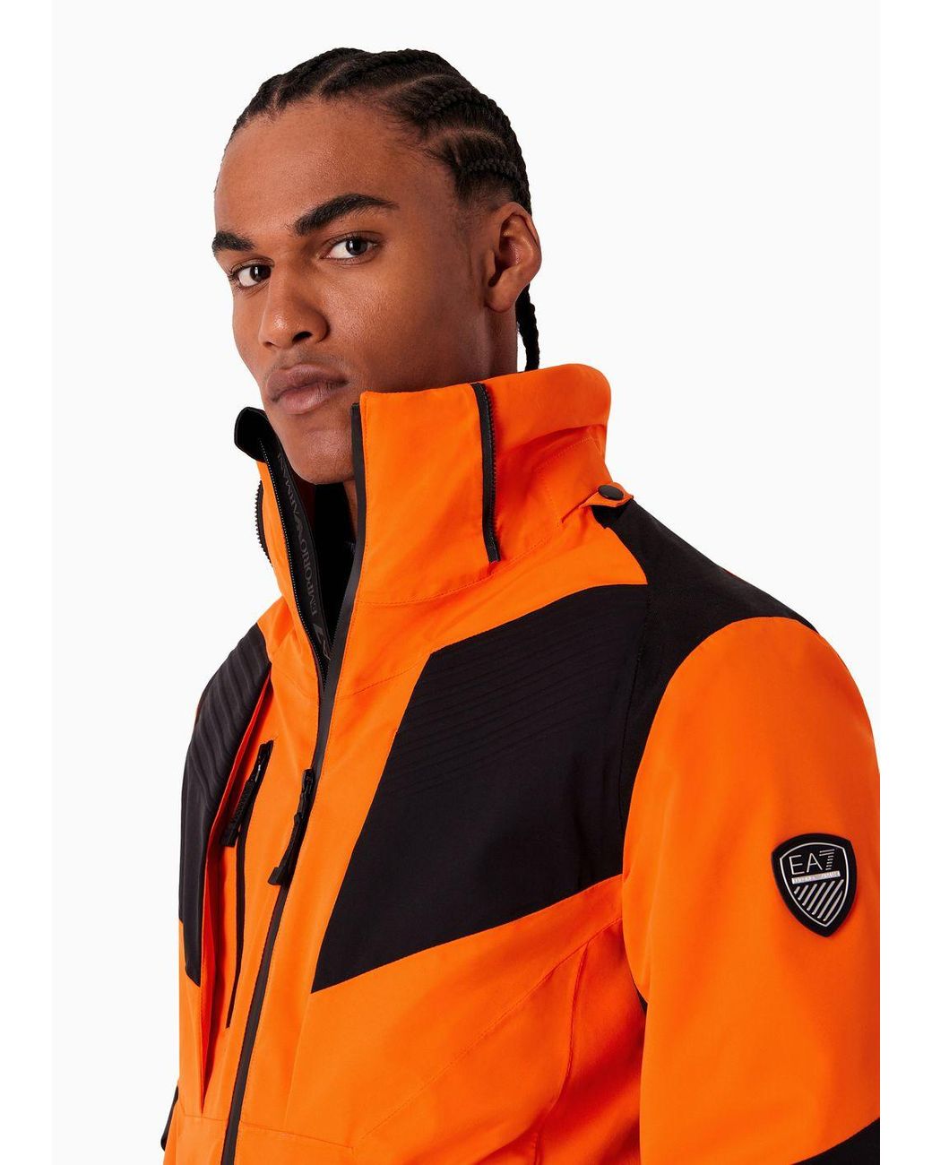 EA7 Asv Technical Ski Jacket In Protectum7 Technical Fabric in Orange for Men Lyst UK