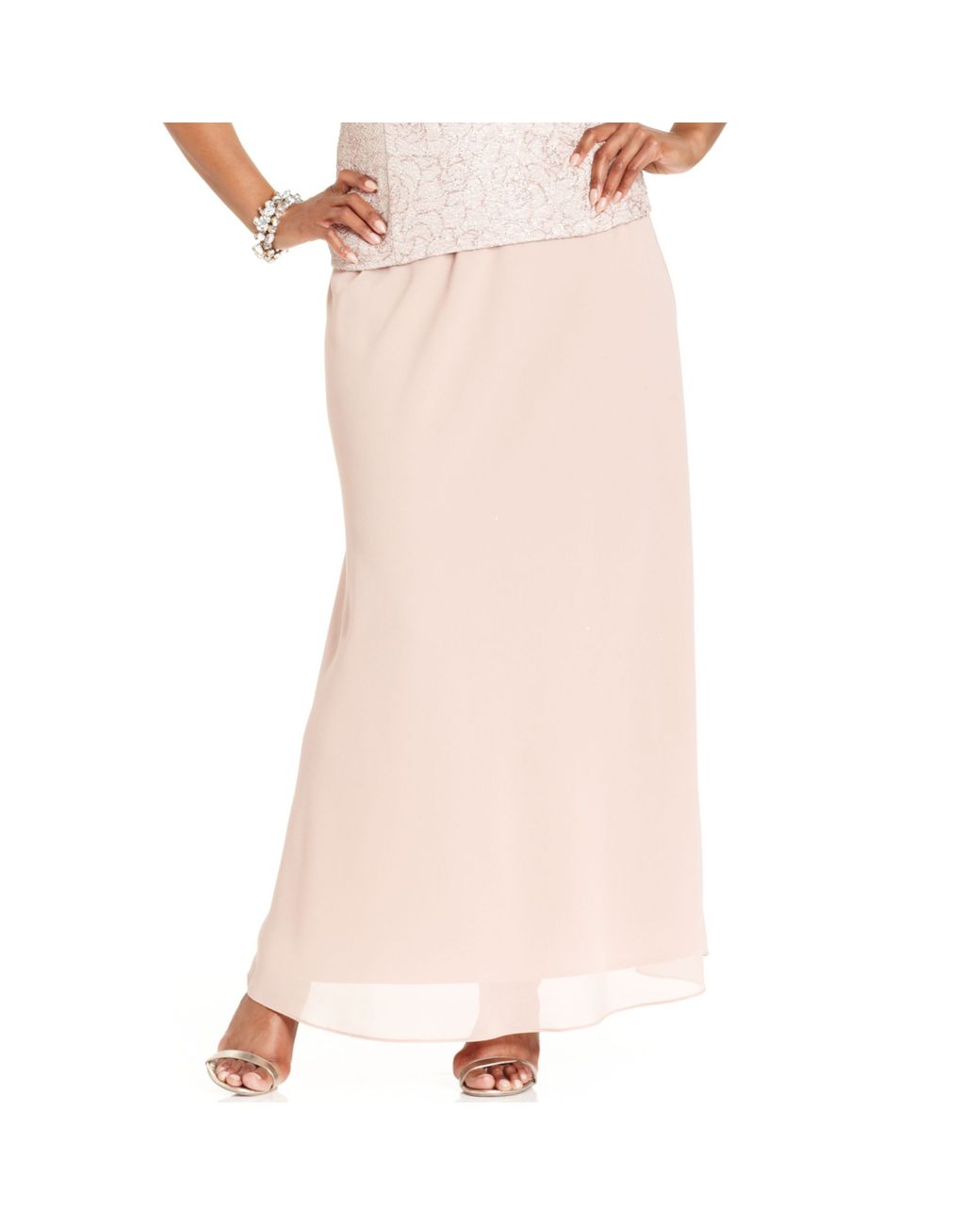 Alex Evenings Plus Size Chiffon Maxi Skirt In Pink Lyst