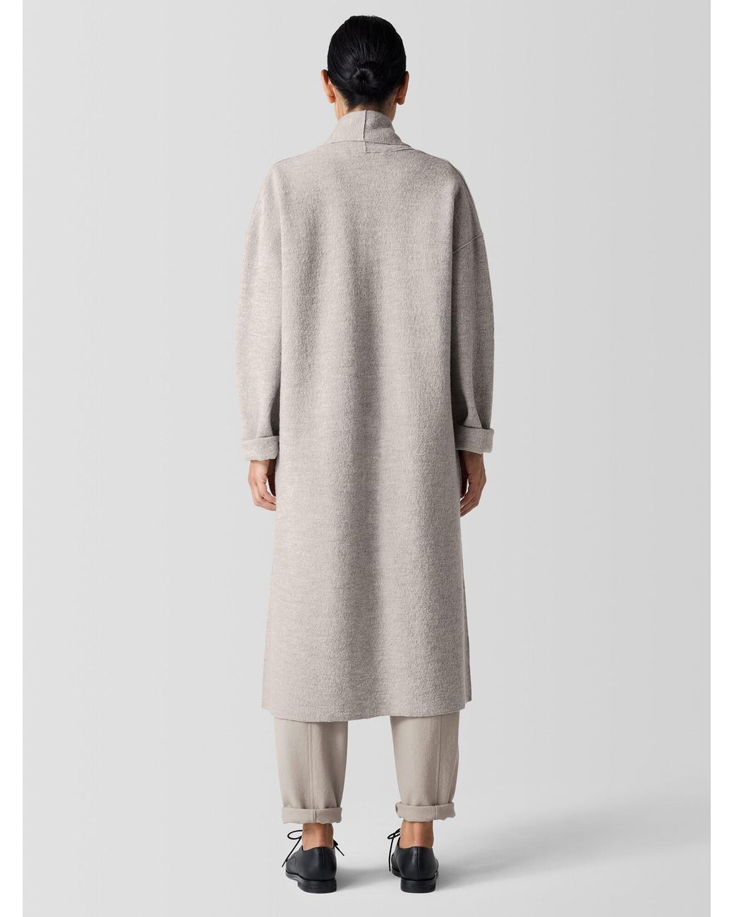 Eileen Fisher Lightweight Boiled Wool Icon Coat In Regenerative Wool in ...
