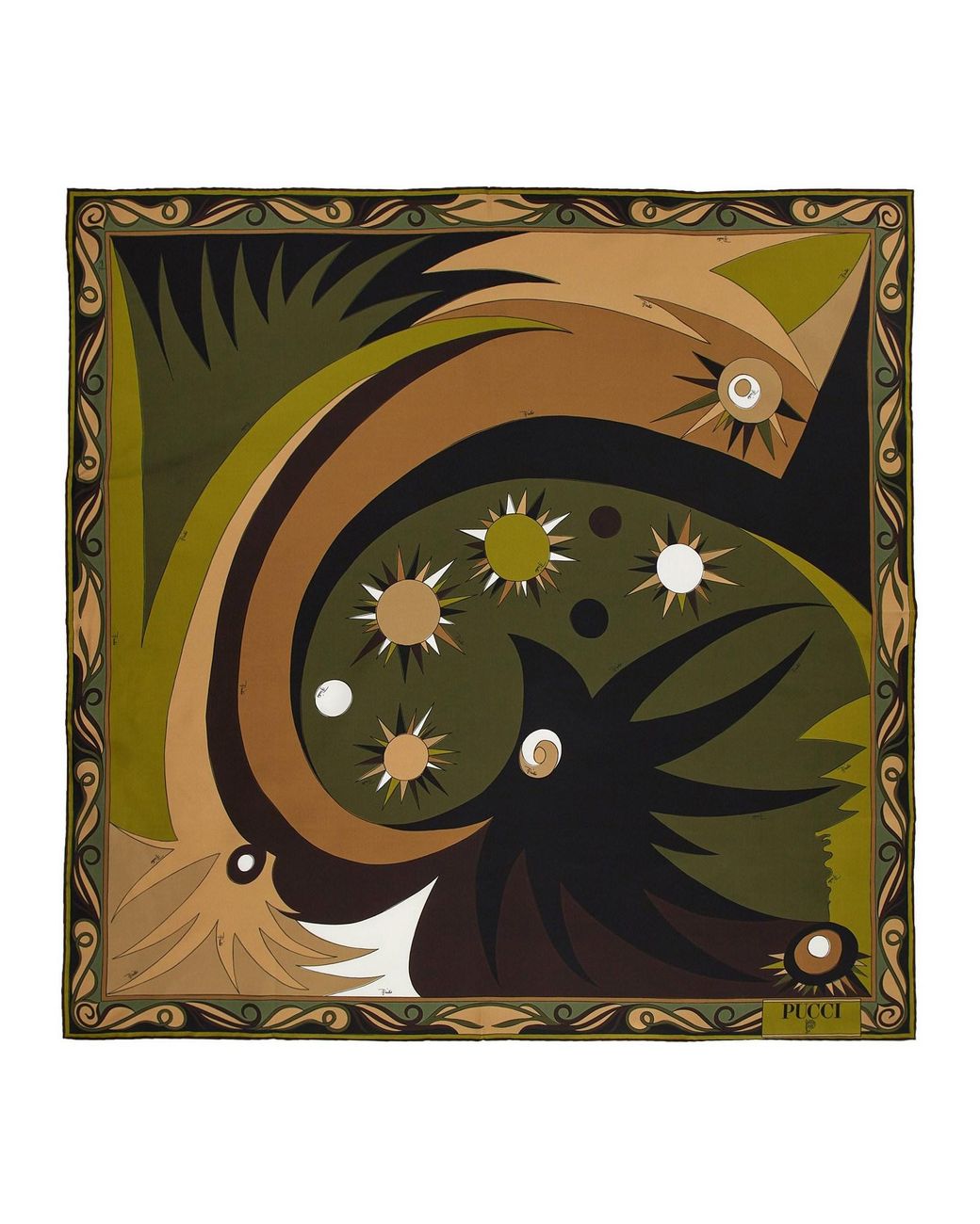 PUCCI Silk Scarf in Green | Lyst UK