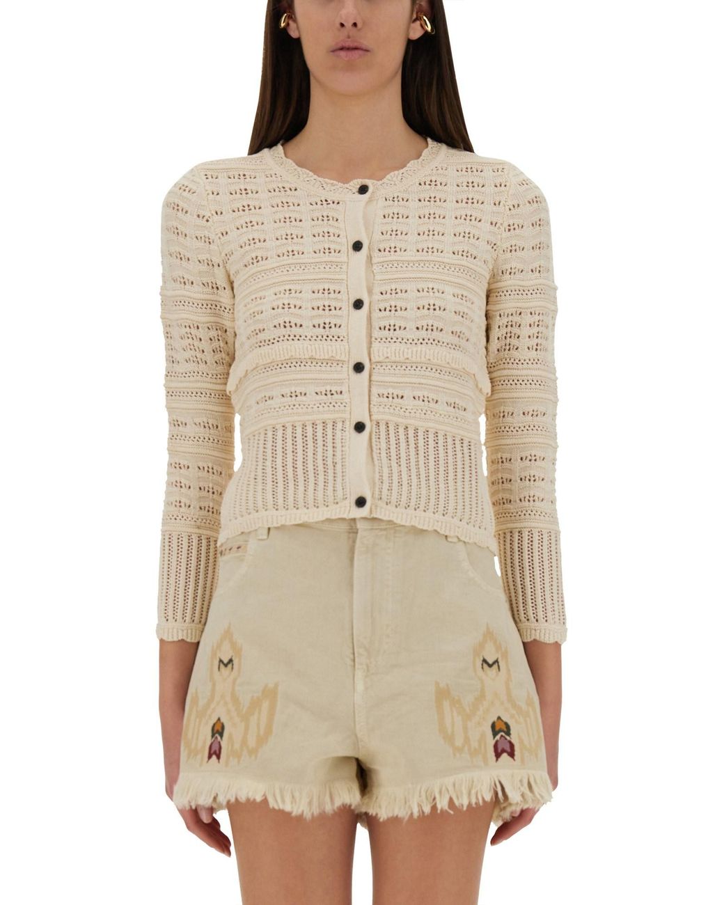 Isabel Marant Ajaline" Short Cardigan in Natural | Lyst