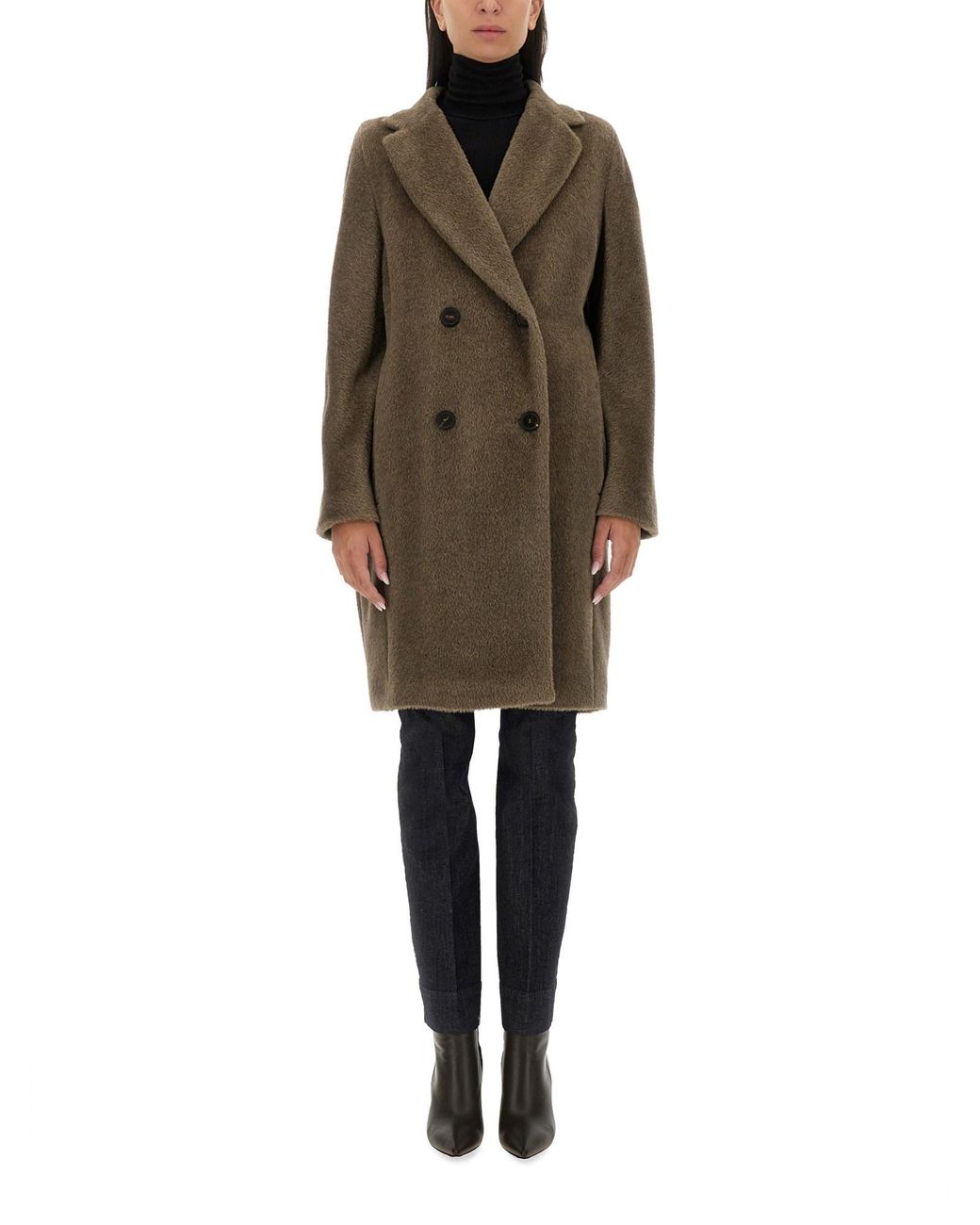 Max Mara "Rose Garden" Coat in Natural | Lyst