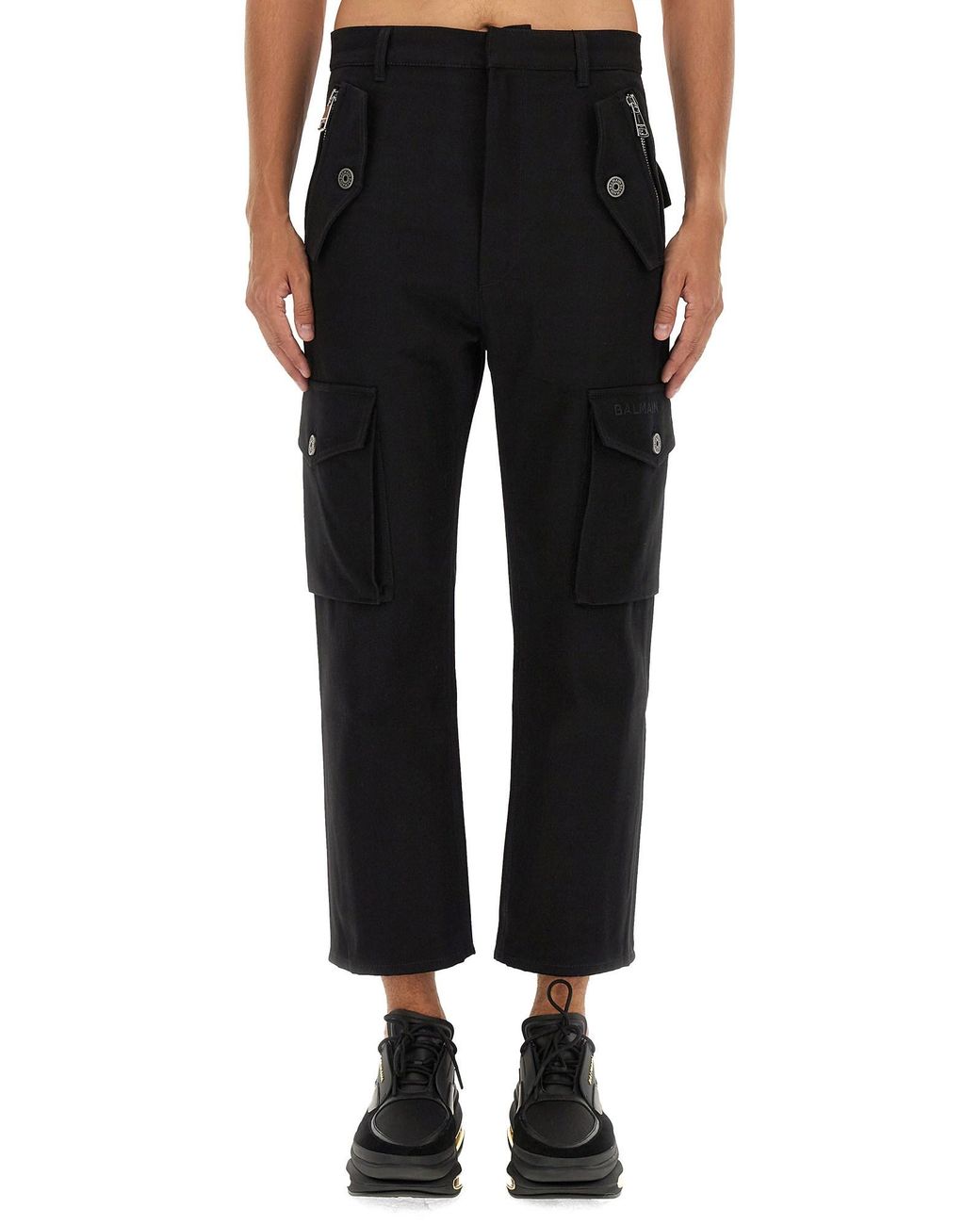 Balmain Regular Fit Cargo Pants in Black for Men | Lyst