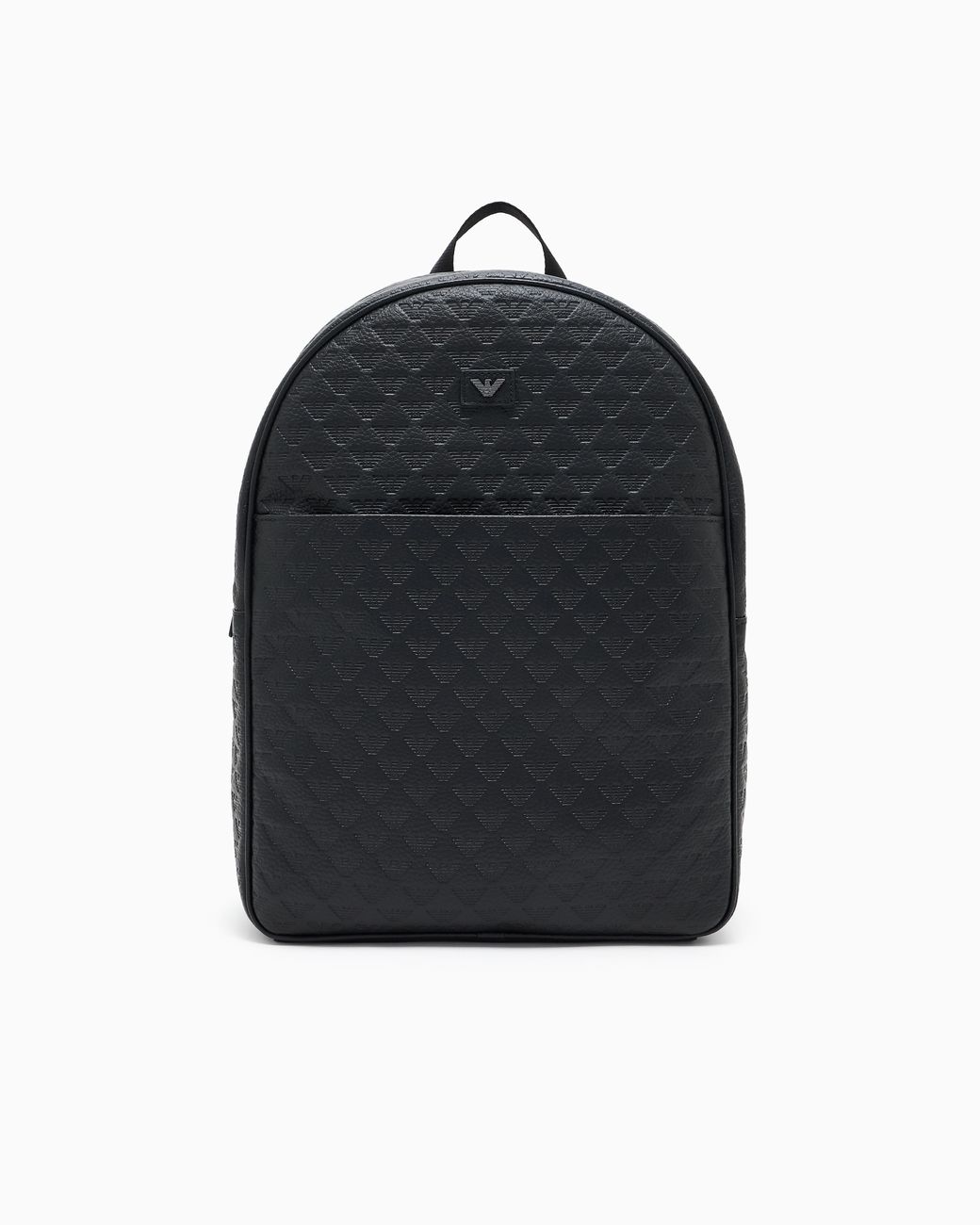 Emporio Armani Leather Backpack With All-Over Embossed Eagle in Blue ...