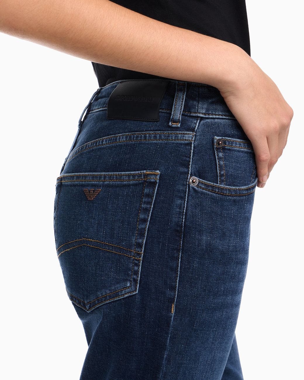 Emporio Armani J36 Slim-Fit, Worn-Look, Stretch-Denim Jeans in Blue ...