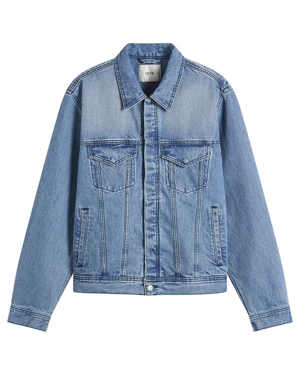 Arte' Circle Logo Denim Jacket in Blue for Men | Lyst UK